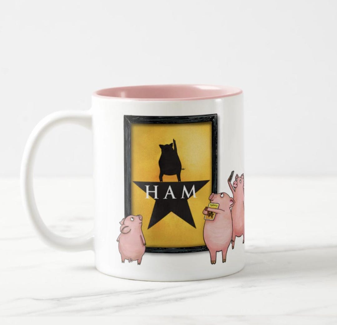 Hamilton Piggie Mug - Broadway Pigs - Cute Pig Mug - Alexander Hamilton ...