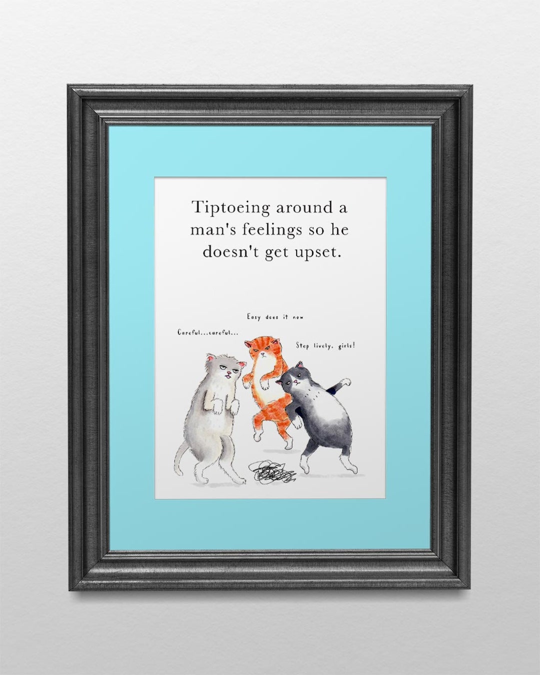 Tiptoeing Around a Man's Feelings so He Doesn't Get Upset Drawing, Mood ...