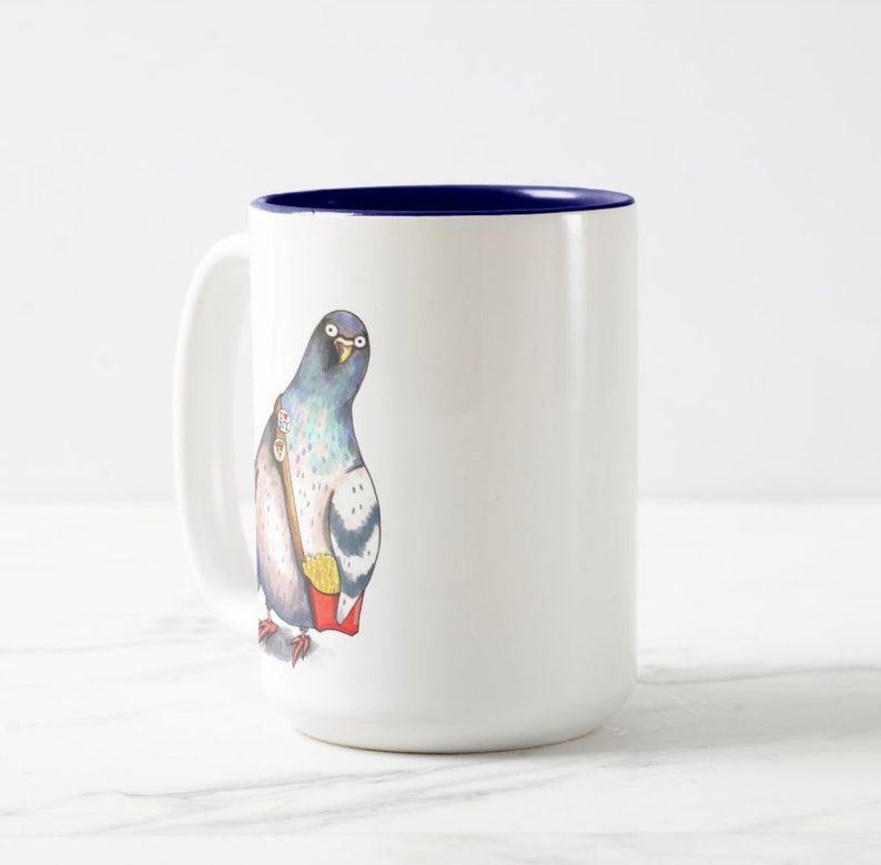 Funny Pigeon Mug, New York City Pigeon Art, City Pigeon Mug, Cute Bird ...