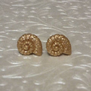 Gold Seashells With Glitter Stud Earrings - Etsy