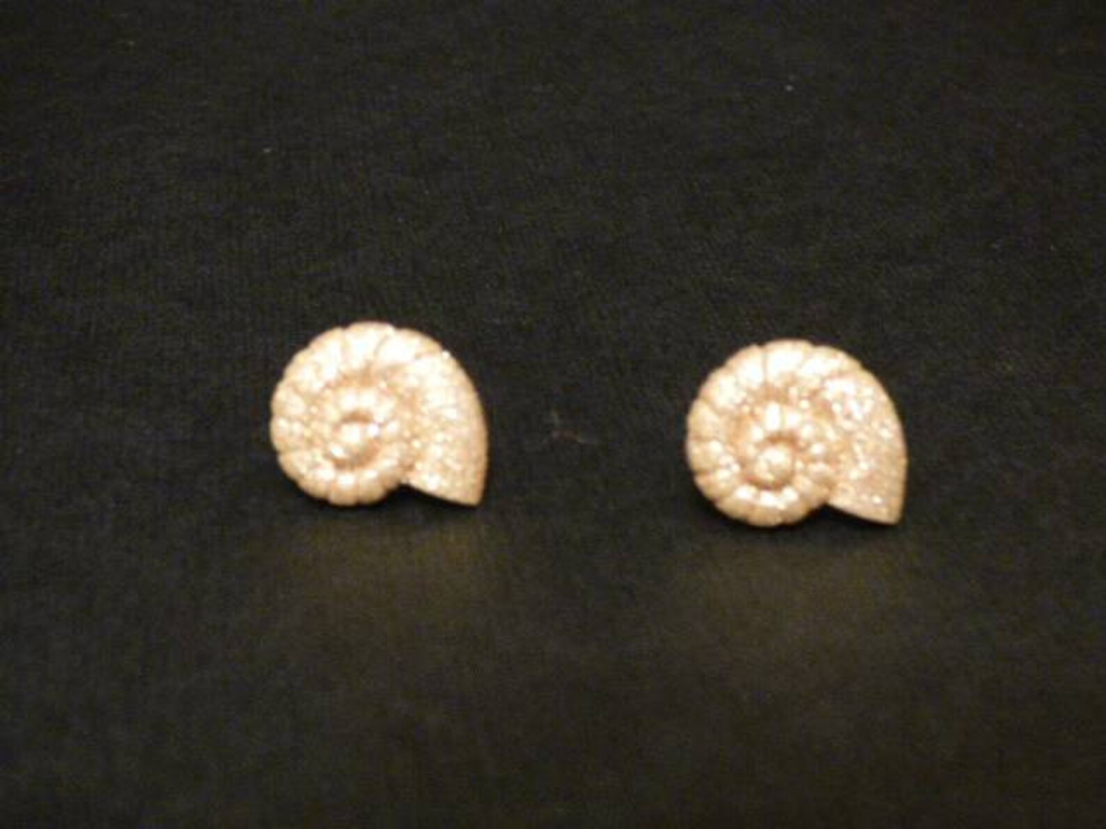 Gold Seashells With Glitter Stud Earrings - Etsy