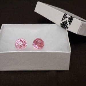 Sparkling Light Pink Glitter Post Earrings - Etsy