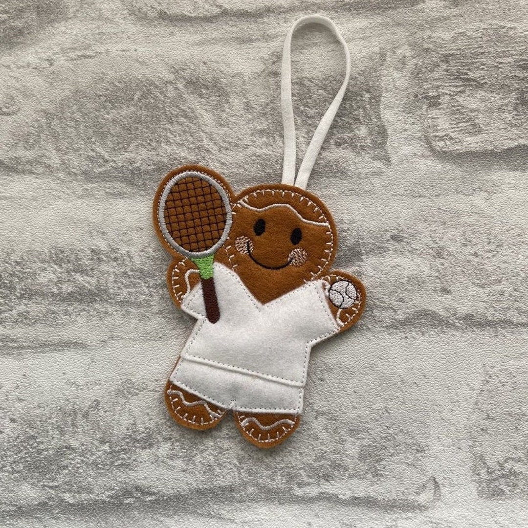 Tennis Player Gingerbread Hanging Decoration - Etsy