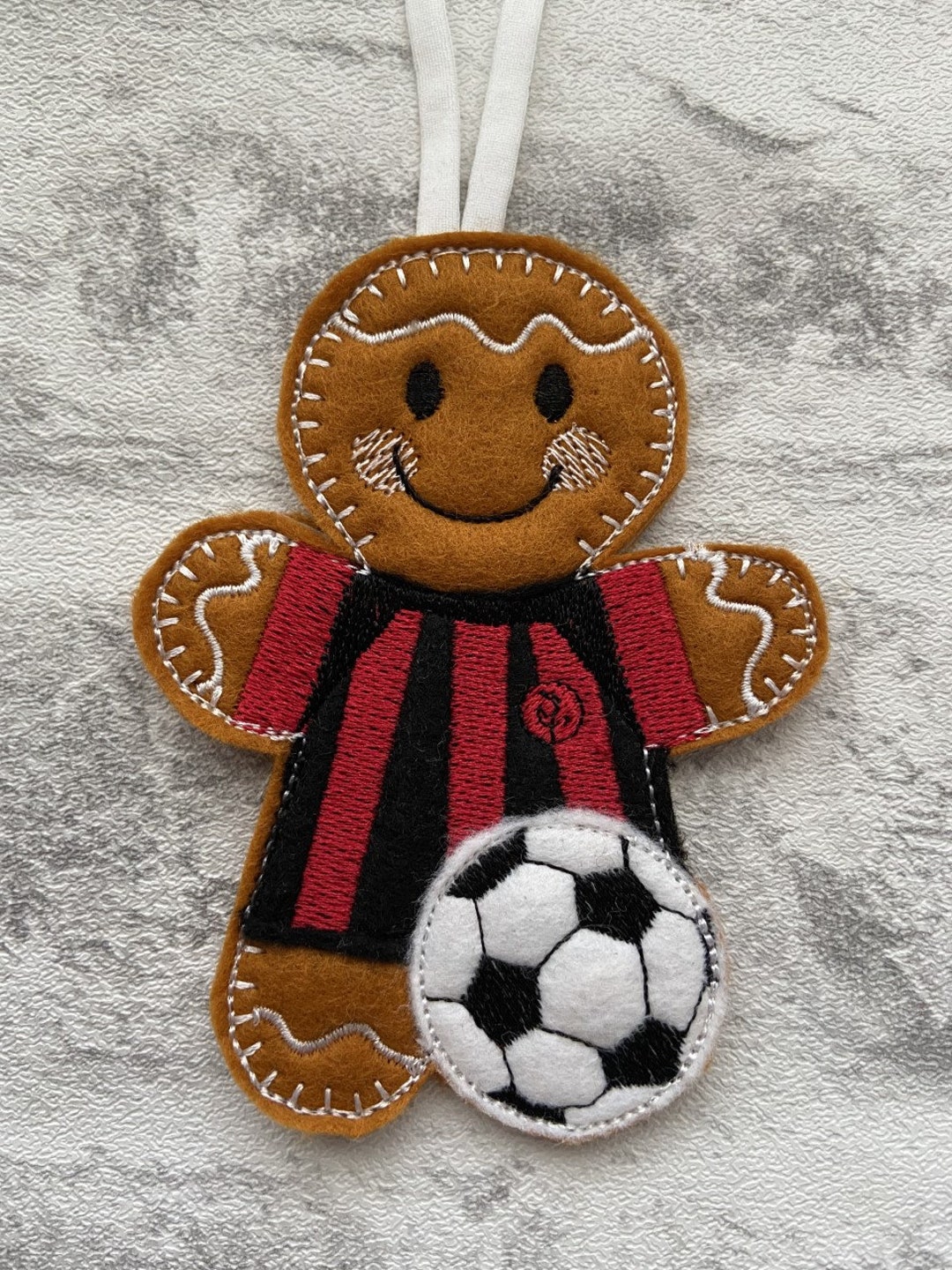 Footballer Gingerbread Hanging Decoration - Etsy UK