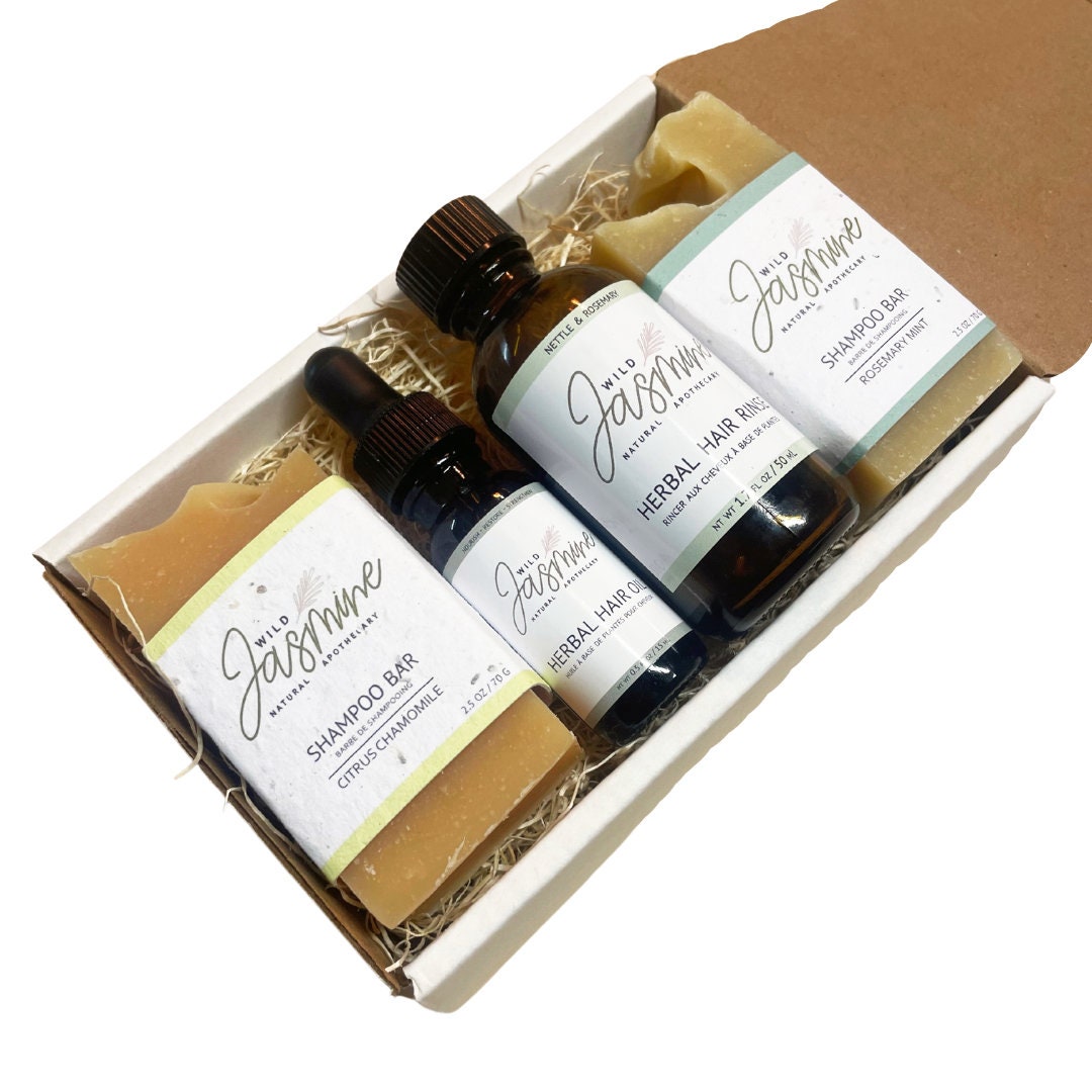 HAIR CARE SAMPLER Set - Shampoo Bars, Hair Oil, Hair Rinse - Etsy