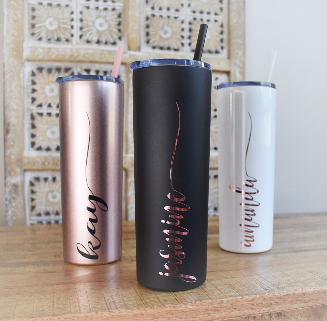 Personalized Bridesmaid Tumbler Custom Cups With Straws - Etsy