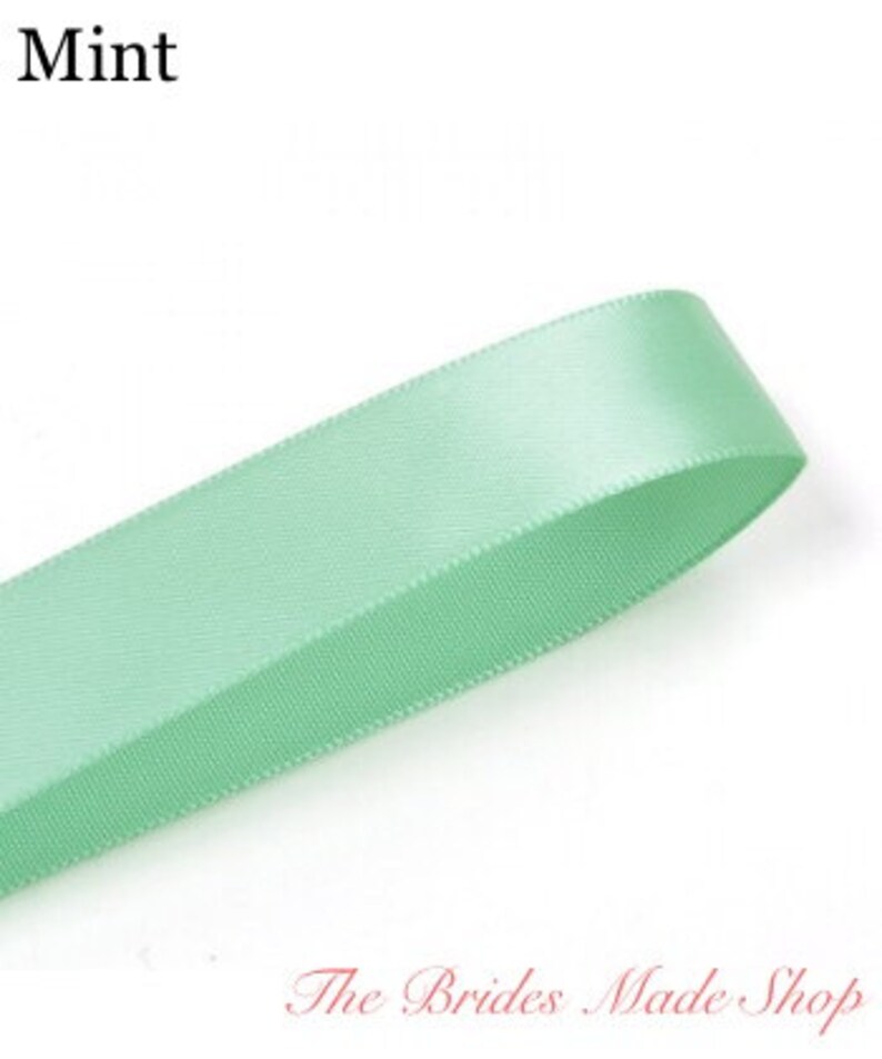 Mint Green Ribbon Double Sided Satin Ribbon 100 Yards | Etsy