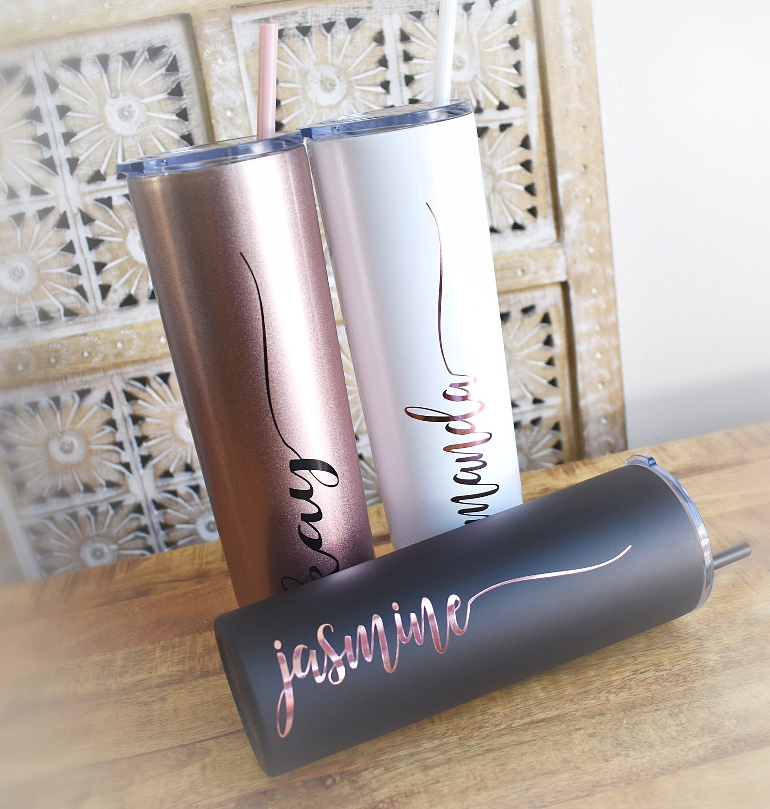 Personalized Bridesmaid Tumbler Custom Cups With Straws - Etsy