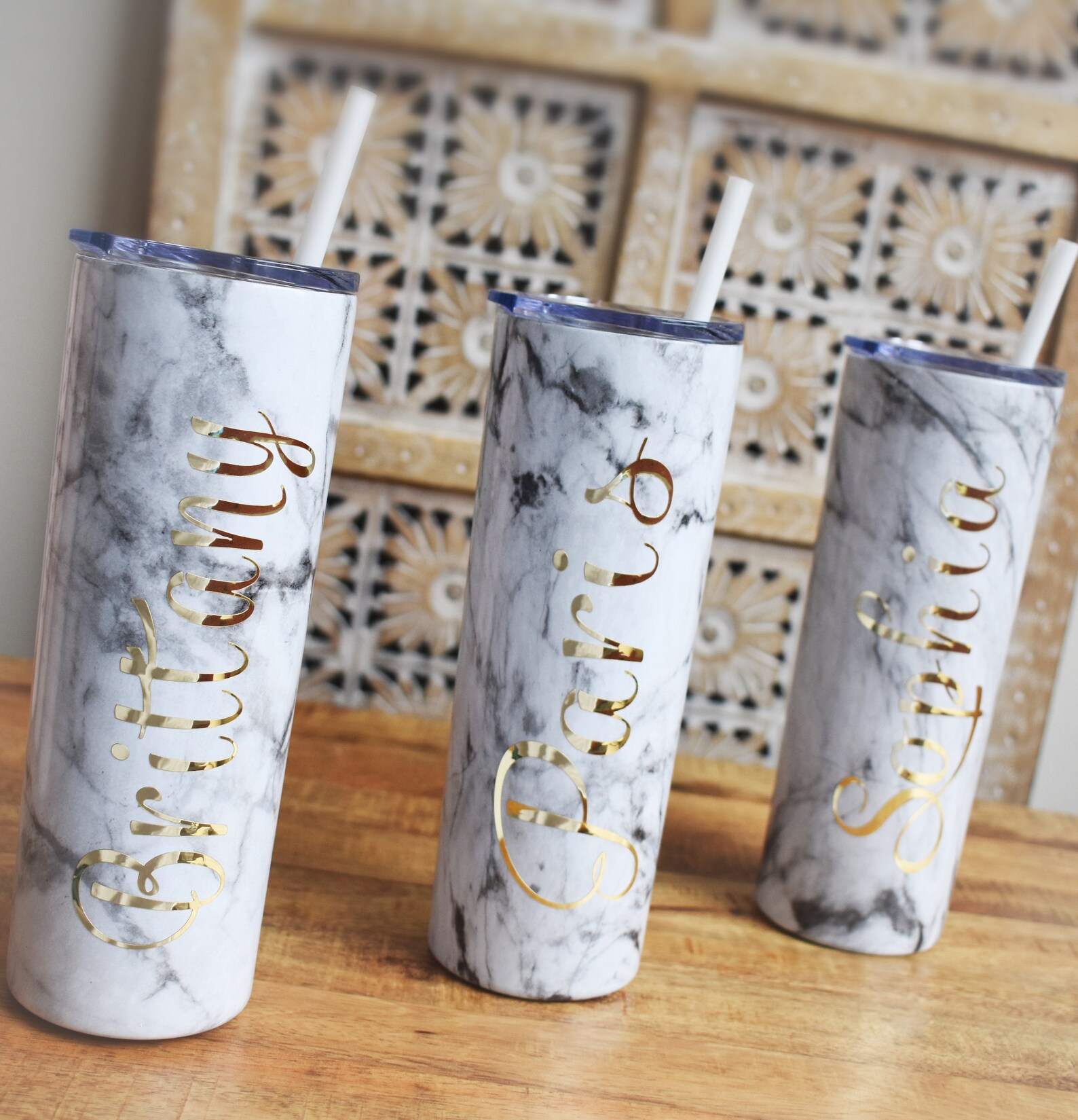 Personalized Bridesmaid Tumbler Custom Cups With Straws | Etsy