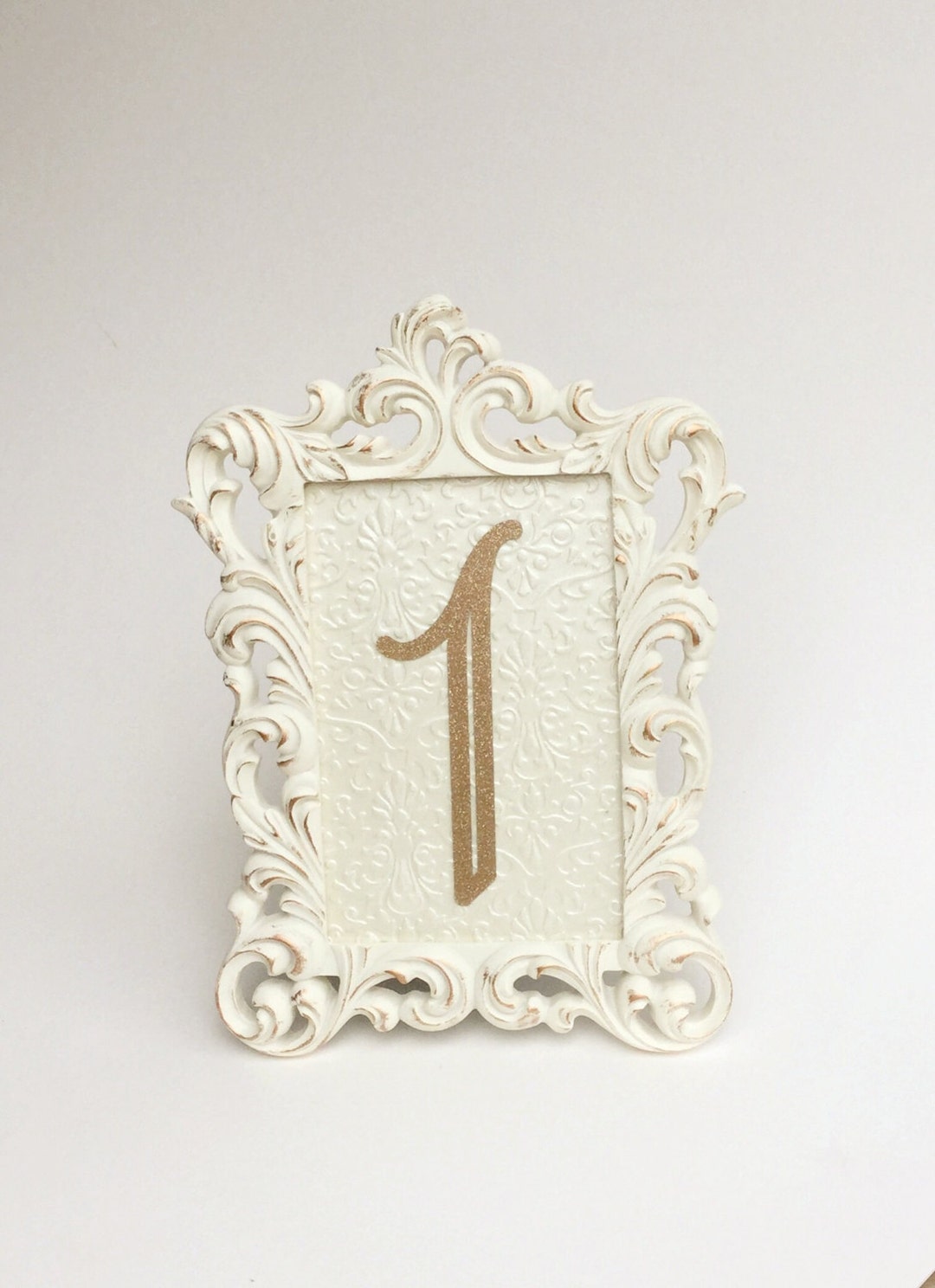 Table Number Frames 4 X 6 Ivory and Gold Wedding Frames Ornate Baroque ...