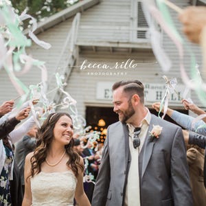 25 Wedding Ribbon Wands, Send Off, Wedding Exit, Aqua Wedding, Wedding ...