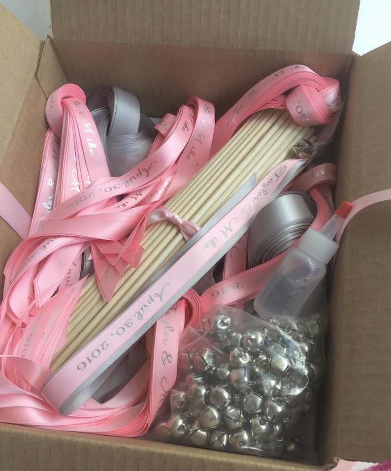 100 DIY Personalized Wedding Wand Kit Your Choice of Ribbon - Etsy