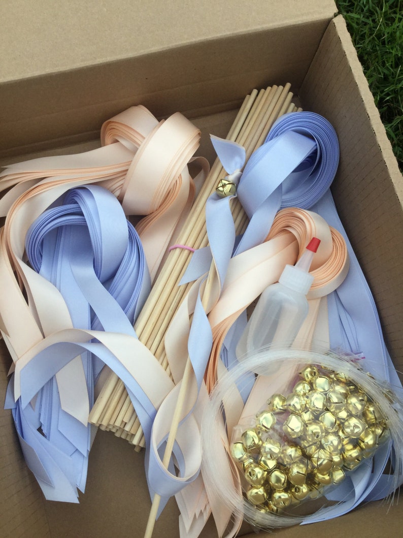 25 DIY Wedding Wand Kit Your Choice of Ribbon Color - Etsy