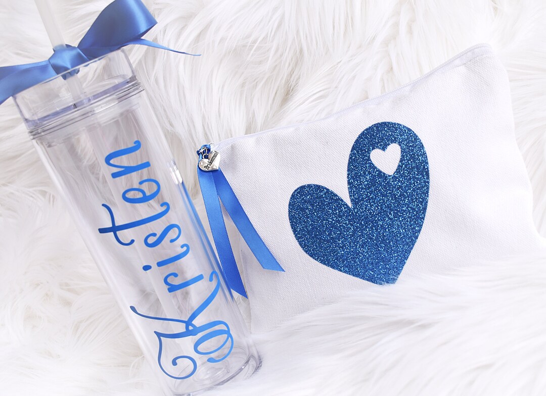 Personalized Bridesmaid Proposal Gift Set Tumbler Makeup Bag Bridal ...