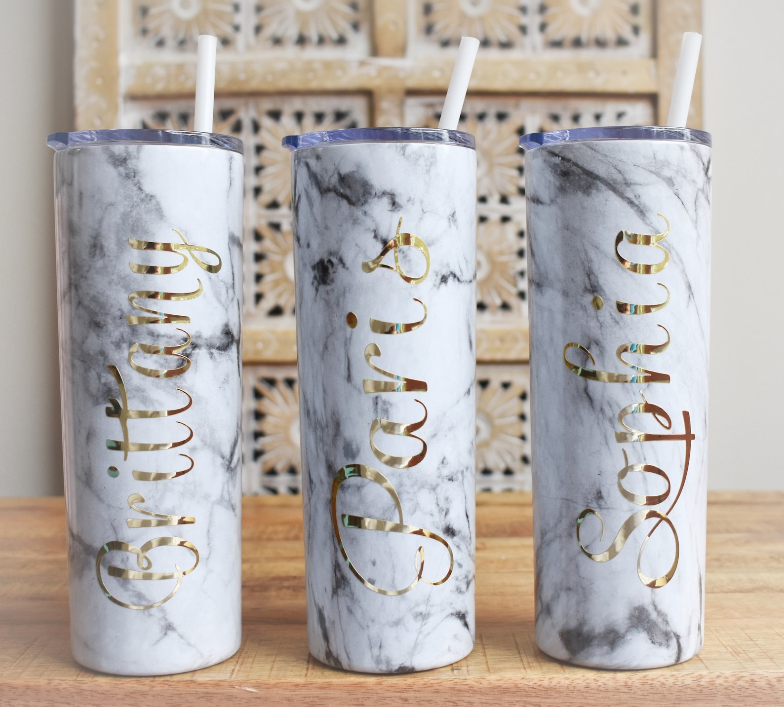 Personalized Bridesmaid Tumbler Custom Cups With Straws | Etsy