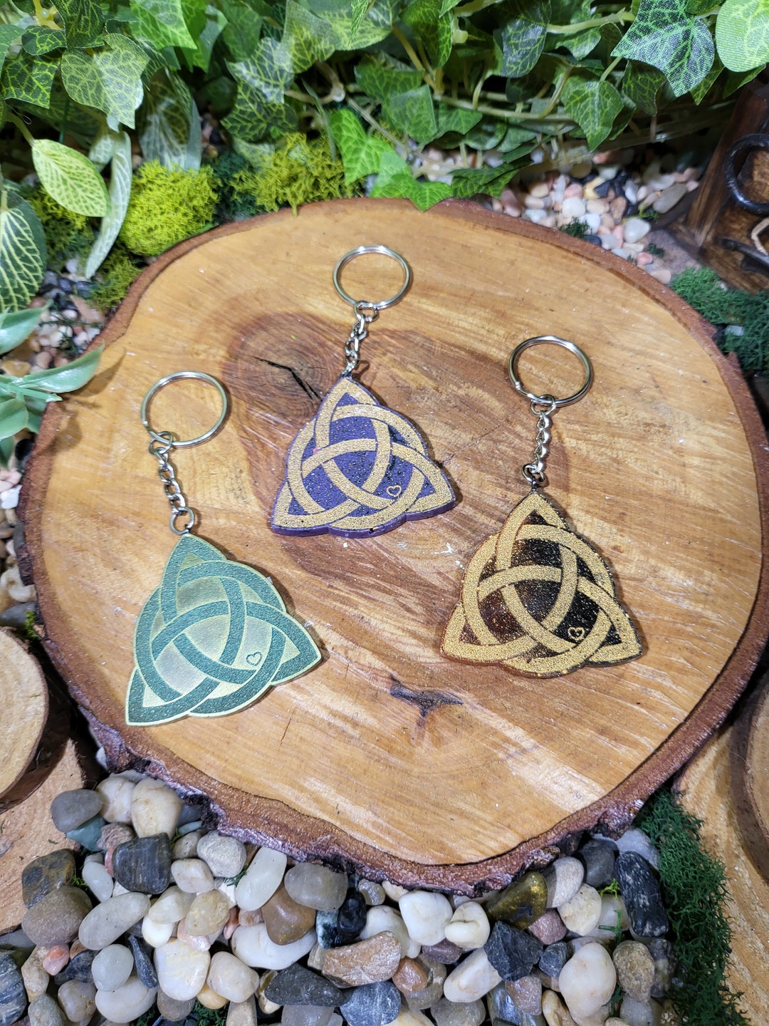 Celtic Knot Keychain, Triqurtra, Trinity Knot Keychain - Etsy