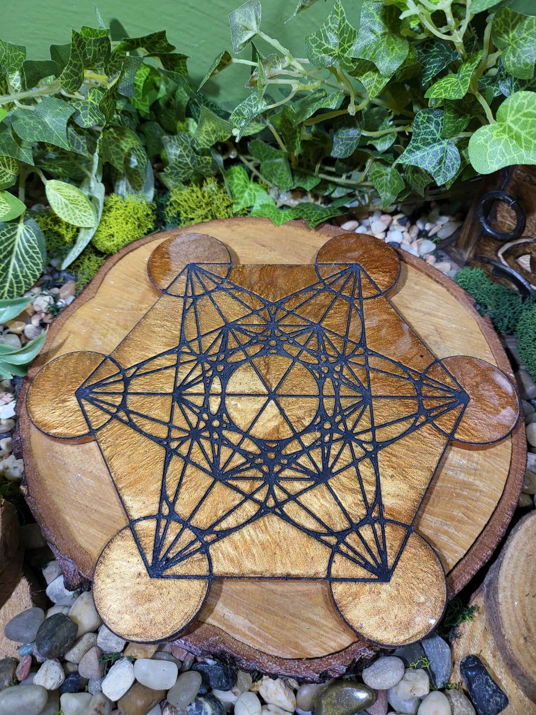Copper and Black Metatron's Cube Charging Tray - Etsy