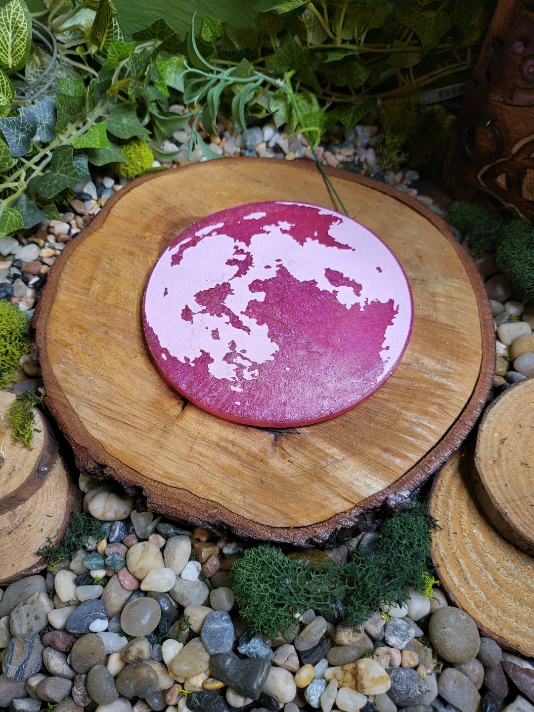 Pink to Red Full Moon Plate - Etsy