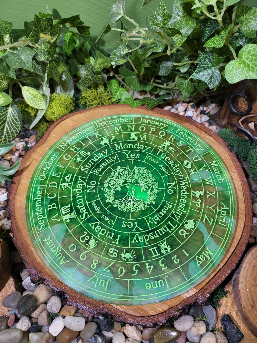 Neon Green Wheel of the Year Pendulum - Etsy