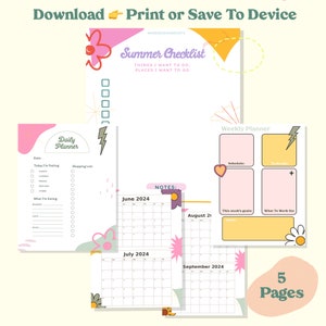 SUMMER 2024 Planner Bundle Download , Printable & Editable Planner ...