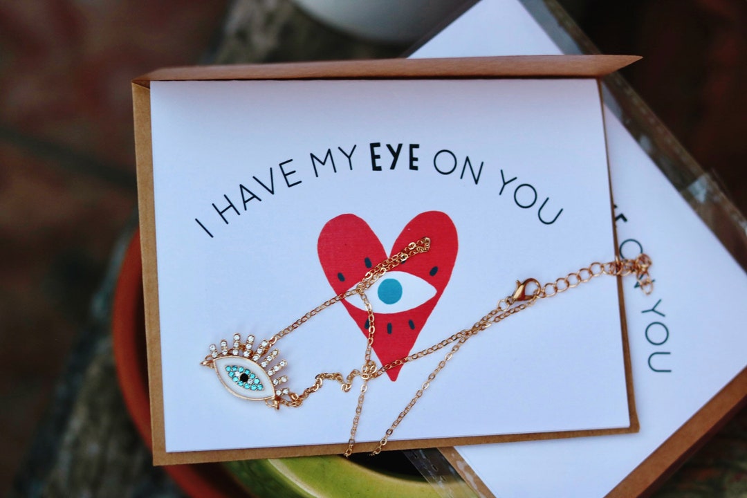 Eye Heart Greeting Card With Eye Protection Necklace, I’ve Got My Eye ...