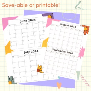2024 2025 Calendar Bundle, Printable & Editable Monthly Calendars, 5 ...
