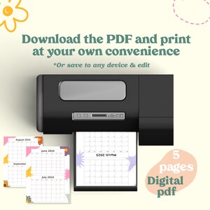 2024 2025 Calendar Bundle, Printable & Editable Monthly Calendars, 5 ...