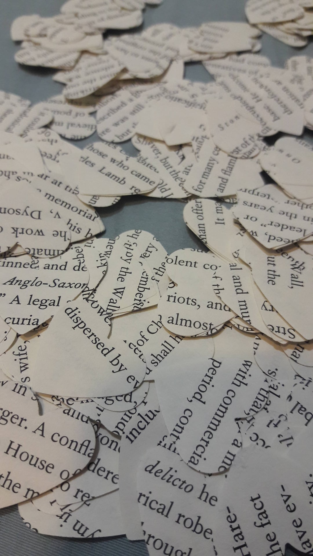 Heart Shaped Paper Confetti. Made From Pages Out of Books. Paper Punch ...