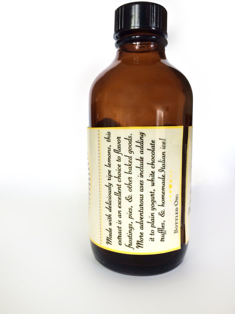 Cute 4oz LEMON Extract Label - Instant Download - Digital File ONLY ...