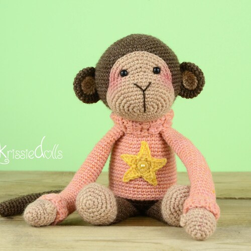 Mike the Monkey Amigurumi Crochet Pdf Pattern EN DK & NL - Etsy