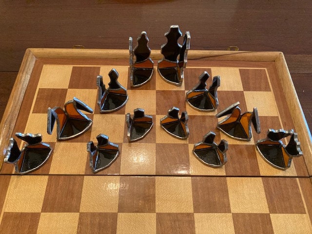 Chess Set 1 of a Kind Hand Made Stained Glass. Glass Chess - Etsy UK