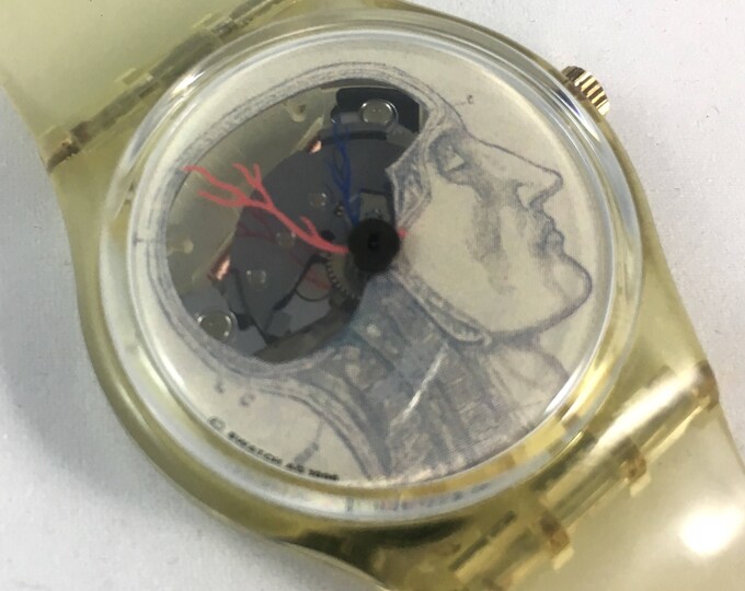 1997 "ticking Brain" Vintage Men's Size Swatch Watch by Jo Whaley ...