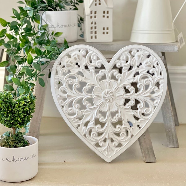 Carved Wooden Heart - Etsy UK