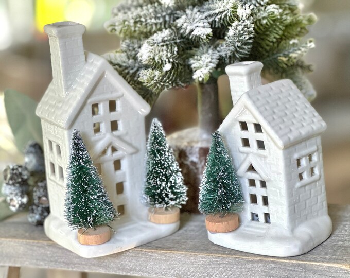 Ceramic Lighted Houses - Etsy