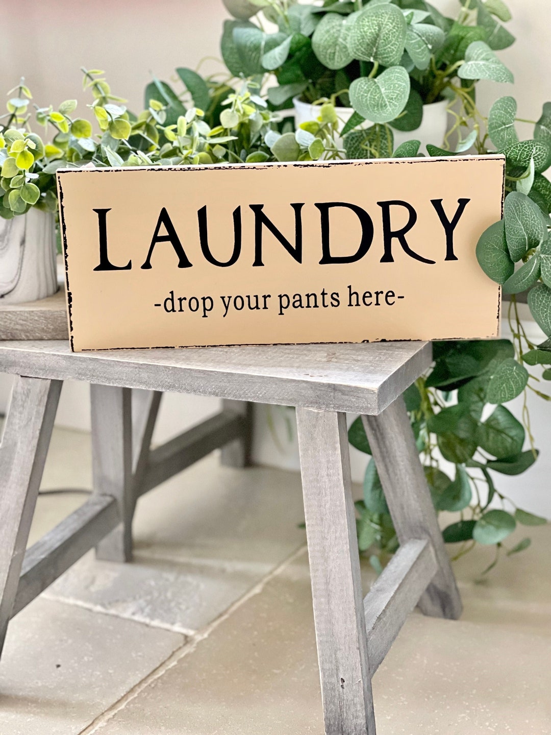 Laundry, Drop Your Pants Here Wooden Sign - Etsy