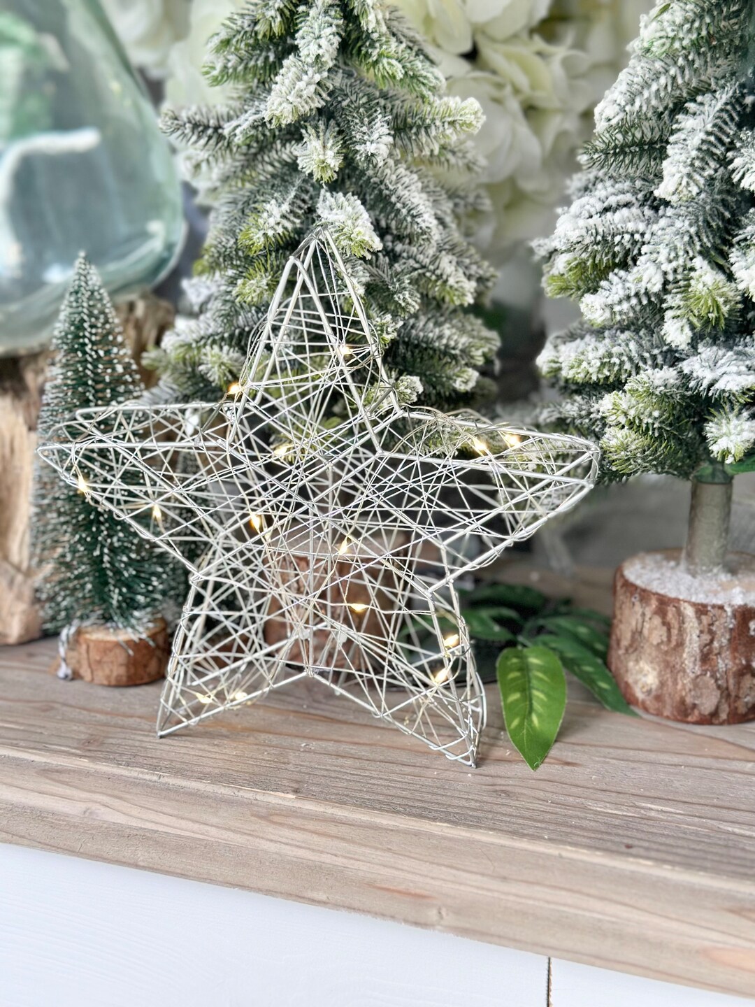 Silver Wire LED Star, 20cm - Etsy