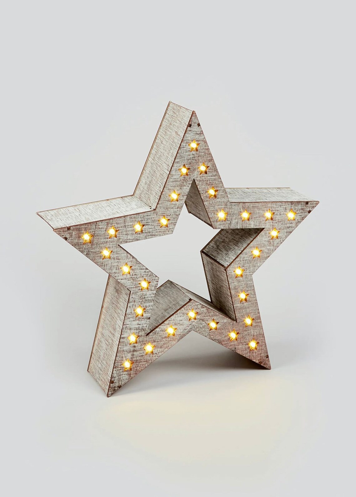 Large Wooden Star Decoration With LED | Etsy UK