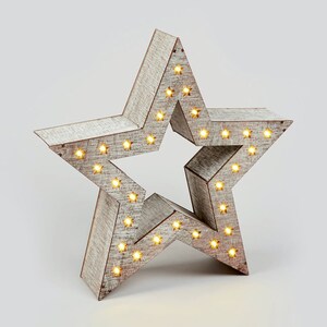 Large Wooden Star Decoration With LED - Etsy UK