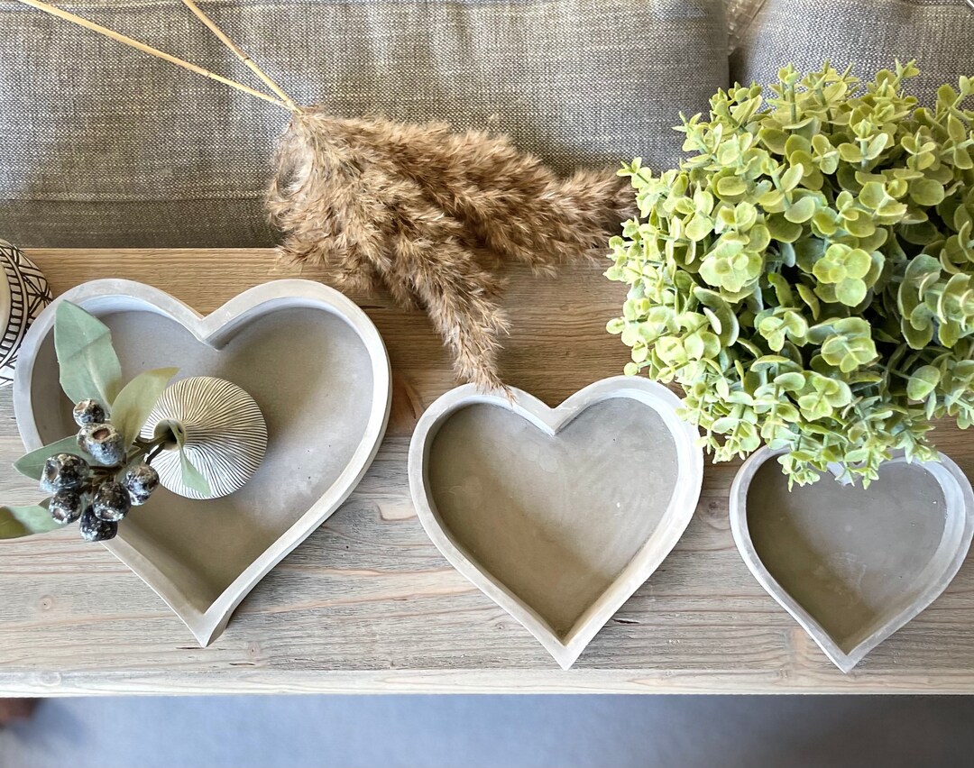 Cement Heart Tray - 3 Sizes - Etsy
