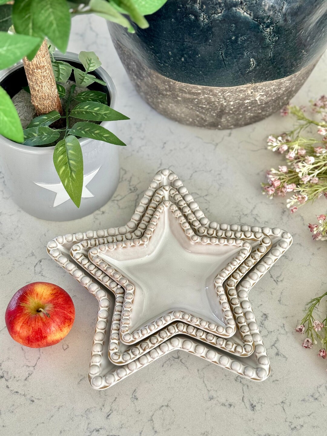 Beaded Star Plates (set of 3) - Etsy