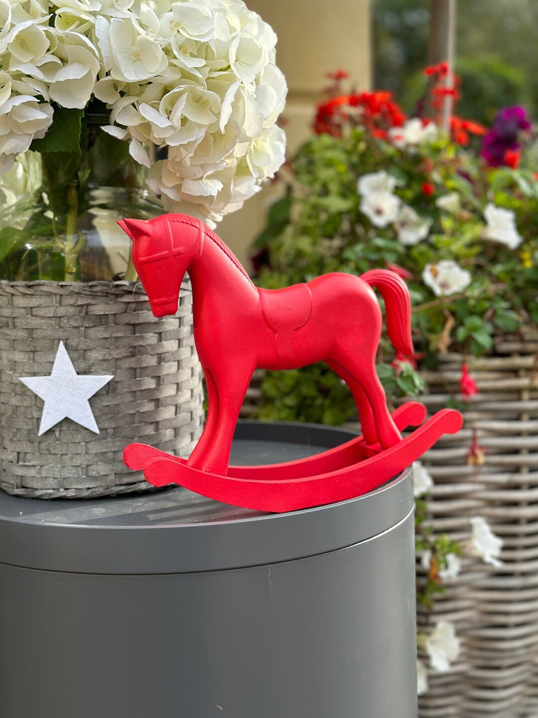 Red Wooden Rocking Horse - Etsy