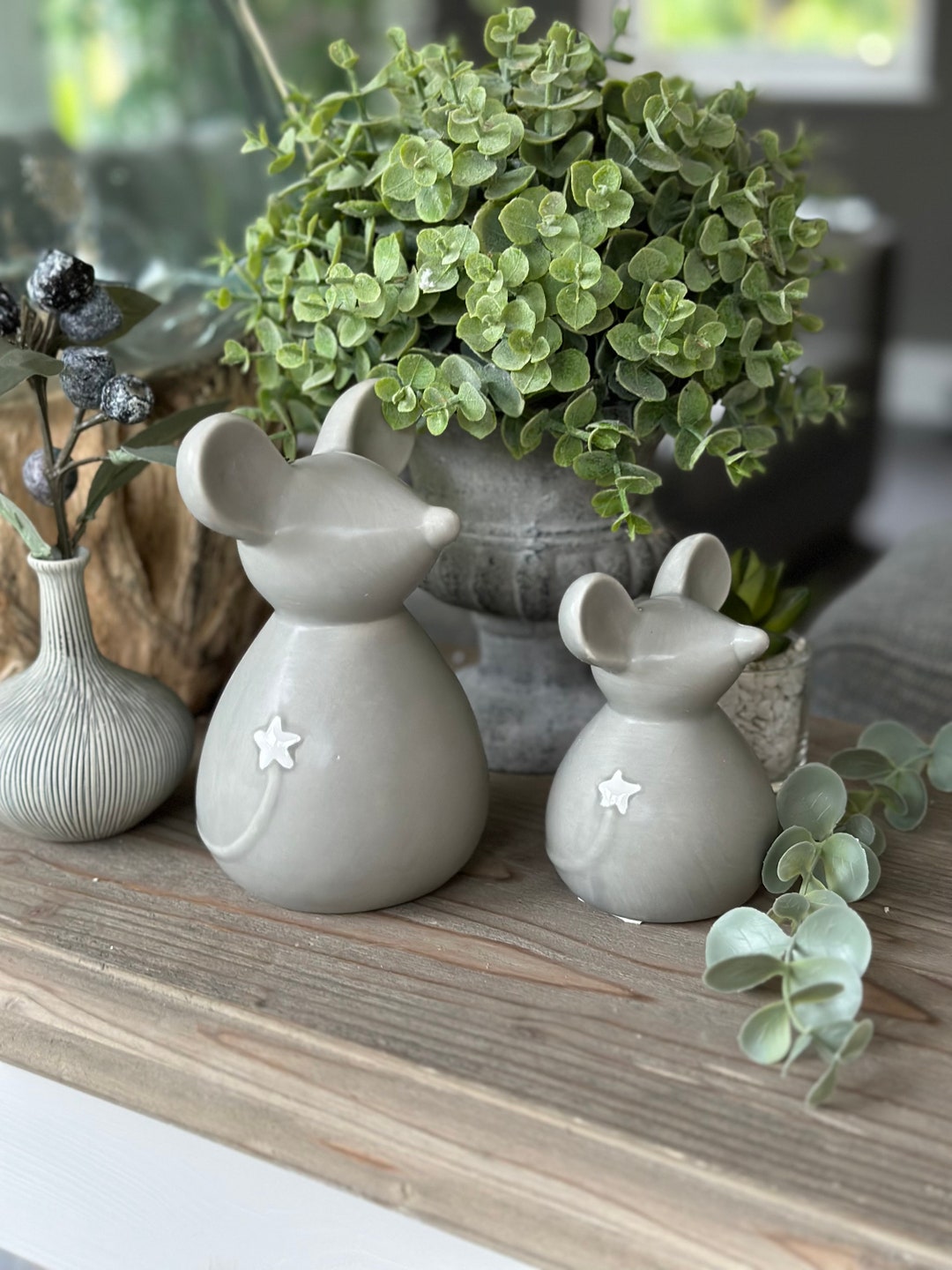 Grey Ceramic Mouse; Available in 2 Sizes. - Etsy