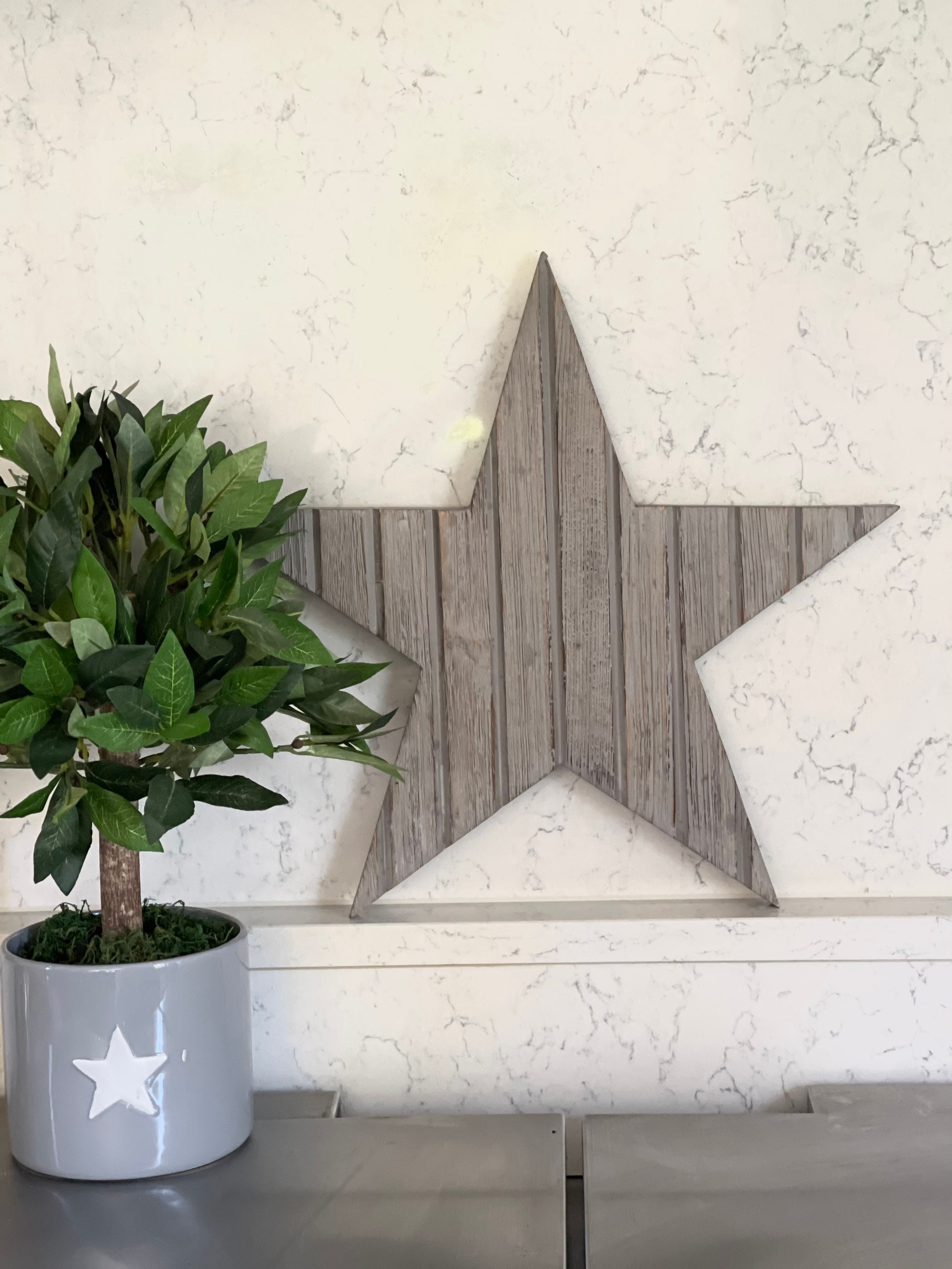 Grey Wall Star Grey - Etsy UK