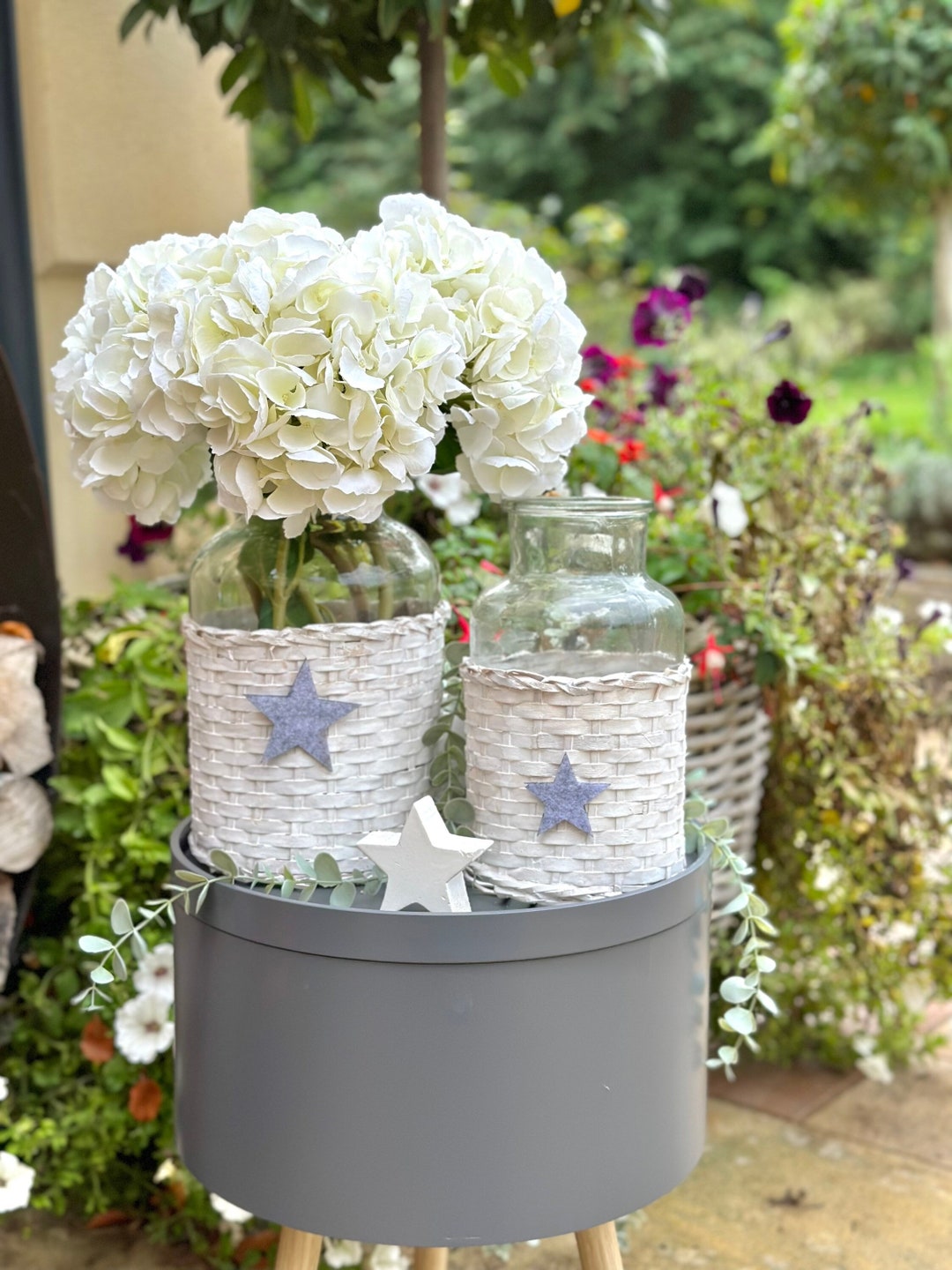 Parlane White/grey Star Glass Jar - Available in 2 Sizes - Etsy