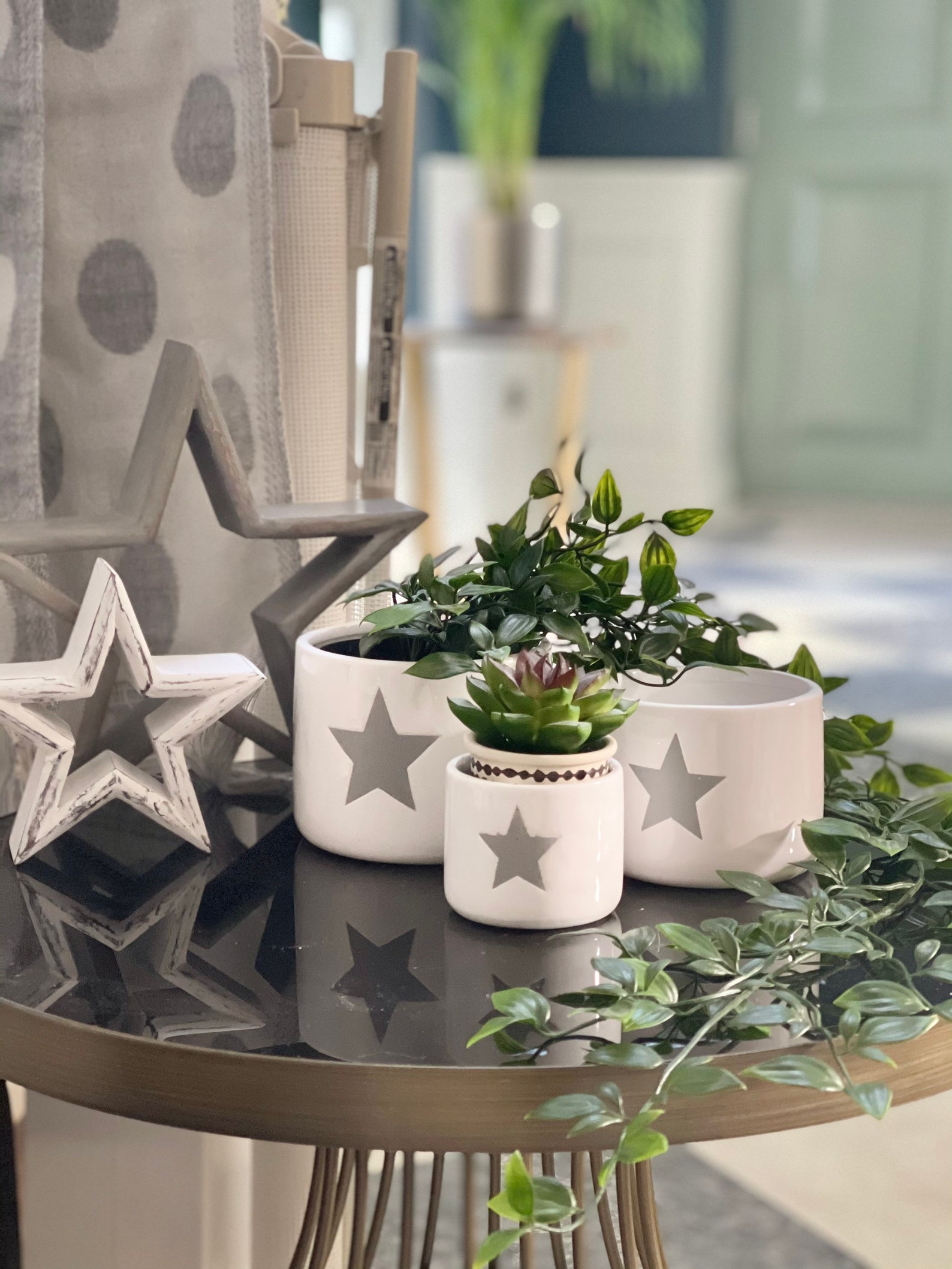 Star Ceramic Pots White - Etsy UK