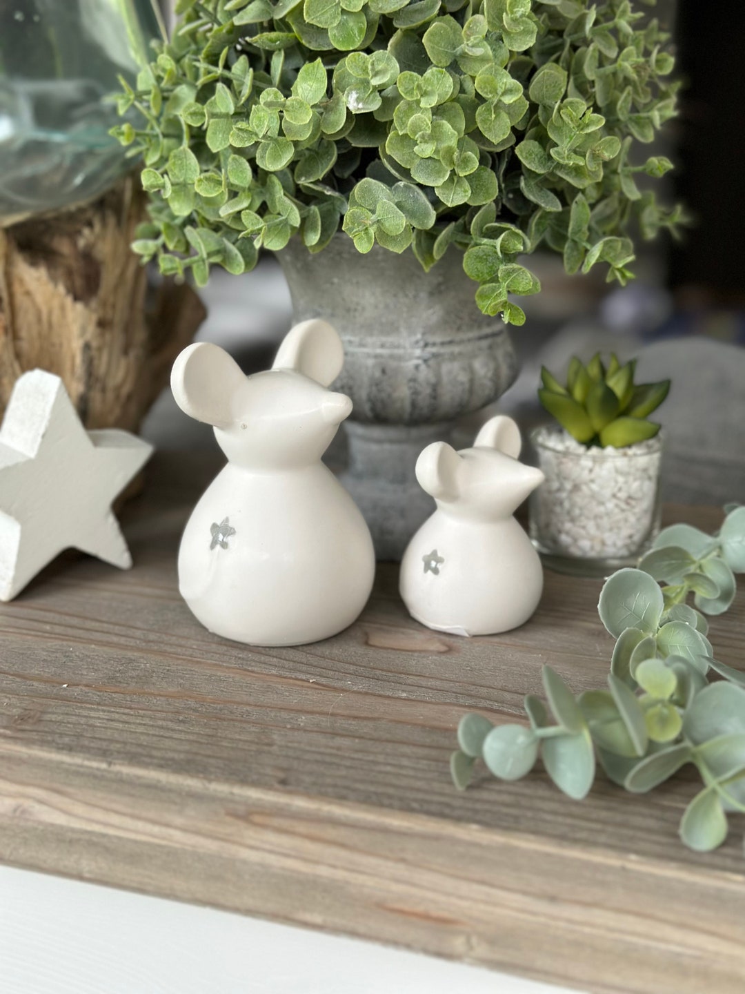 White Ceramic Mouse; Available in 2 Sizes. - Etsy