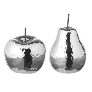 Ceramic Chrome Apple/pear Decoration. Sold Individually - Etsy