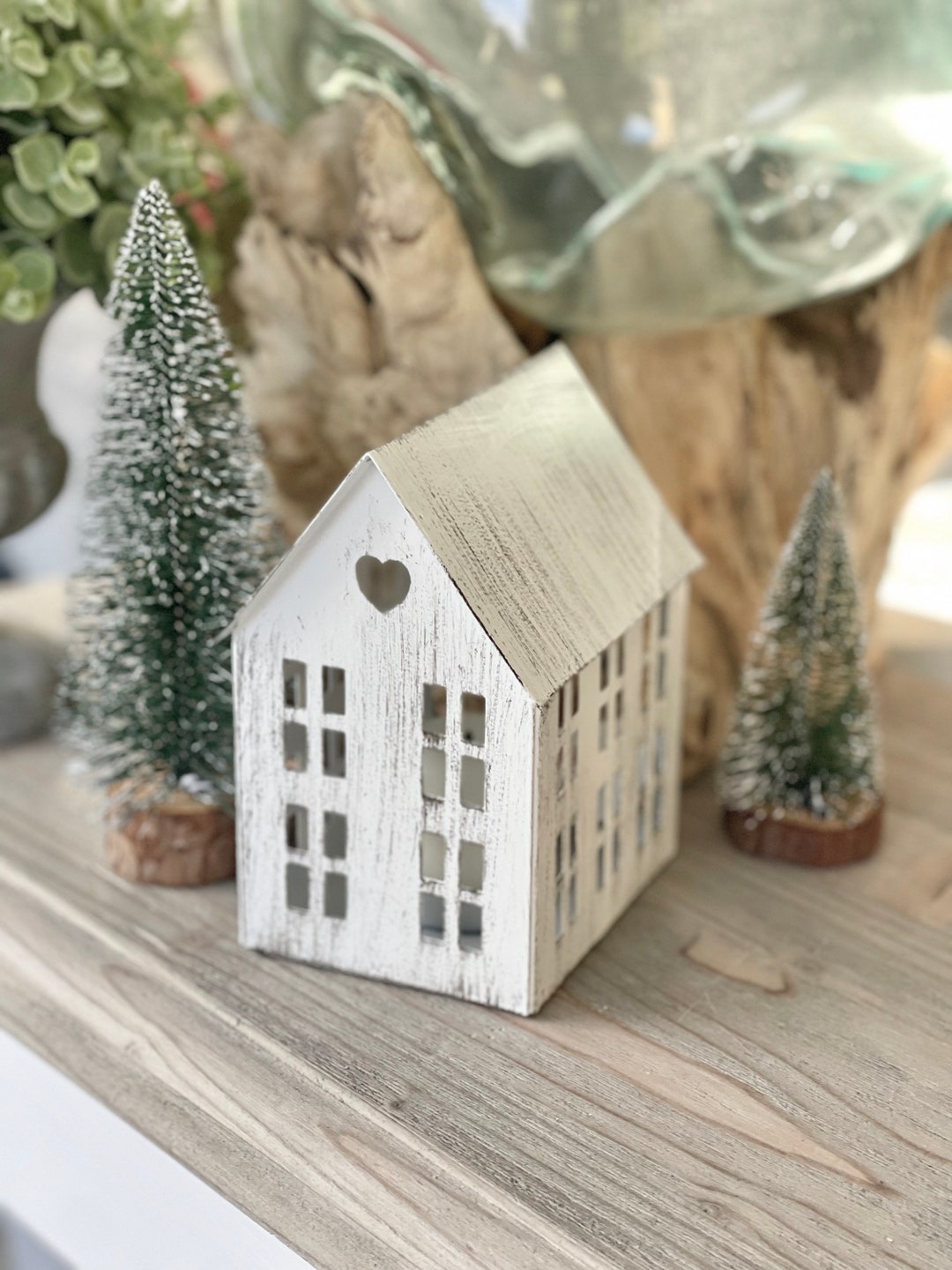 White Tea Light House -13cm - Etsy