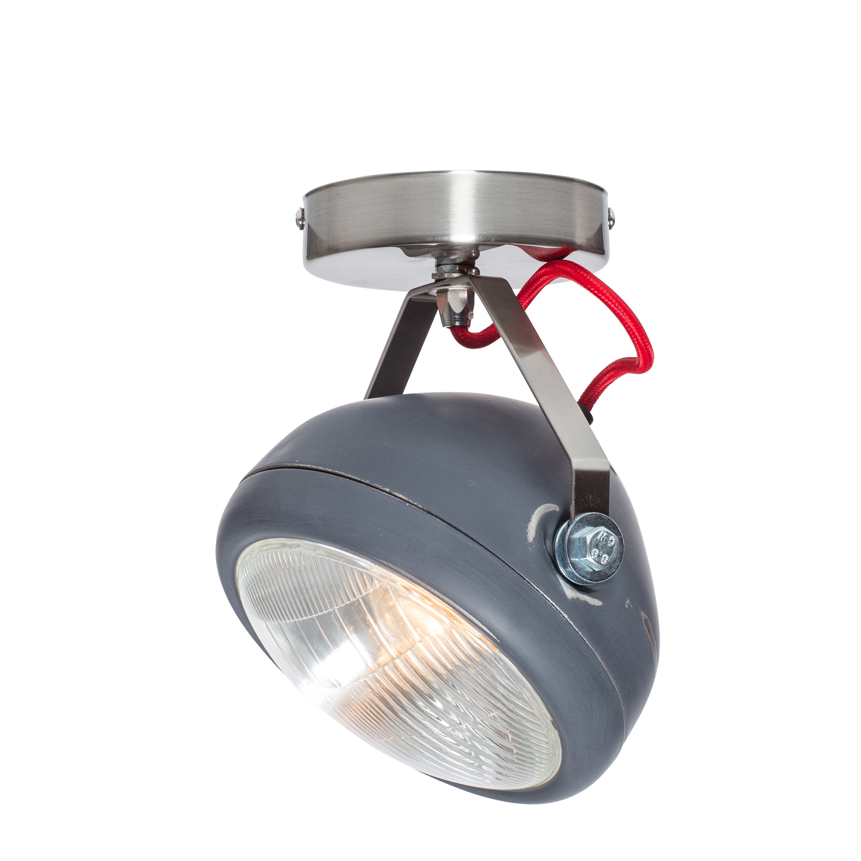 No.7 Vintage Spotlight in Red – Lamp Made of Headlight - Handmade ...