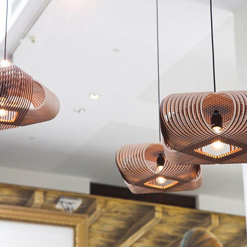 No.39 Ovals Ceiling Light Lasercut Wood Minimal Design - Etsy